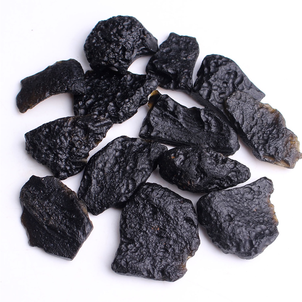 50g Bulk lot Irregular Shape Natural Tektite Raw Stone Black Meteorite Rough Crystal Healing ...