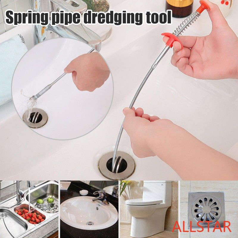 Iron Wire Drain Sticks Clog Remover Cleaning Spring Pipe Dredging Tool ...