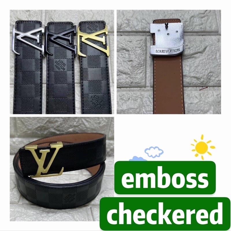 belt emboss checkered (Single Sided frosted) | Shopee Philippines