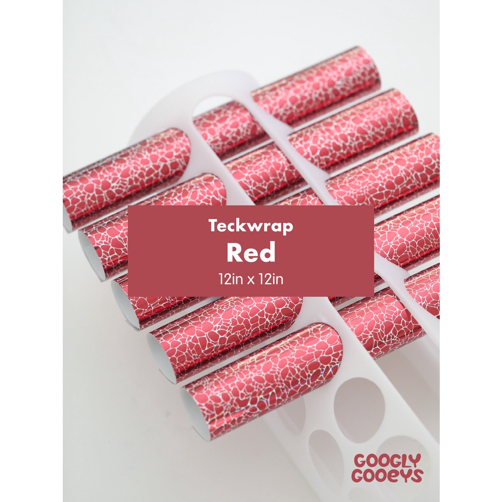 Teckwrap Holographic Cobblestone Pattern Adhesive Vinyl Stickers (Red ...