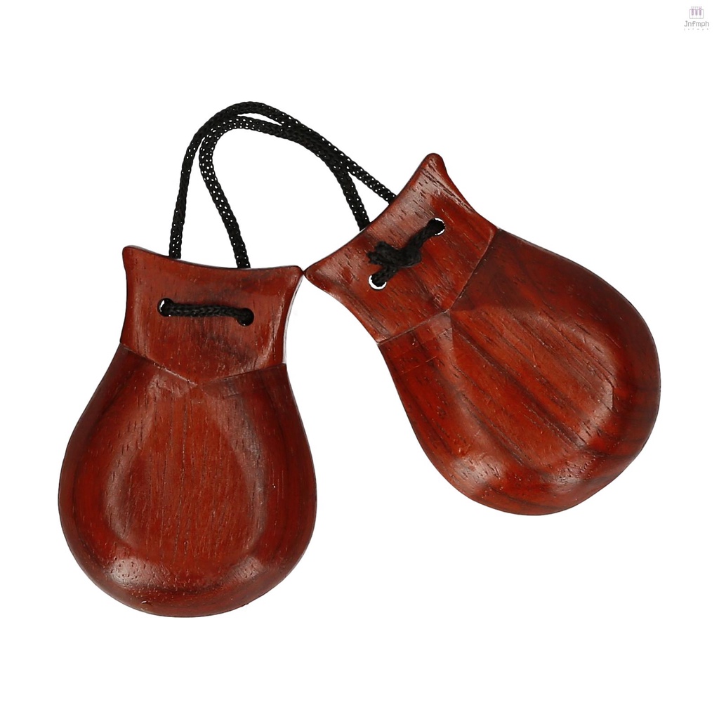 Pair of Castanets Wooden Castanet Finger Clappers Musical Instrument ...