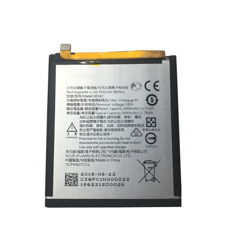 Nokia HE342 Replacement Battery For Nokia 5.1plus Nokia 6.1plus Nokia 7 ...