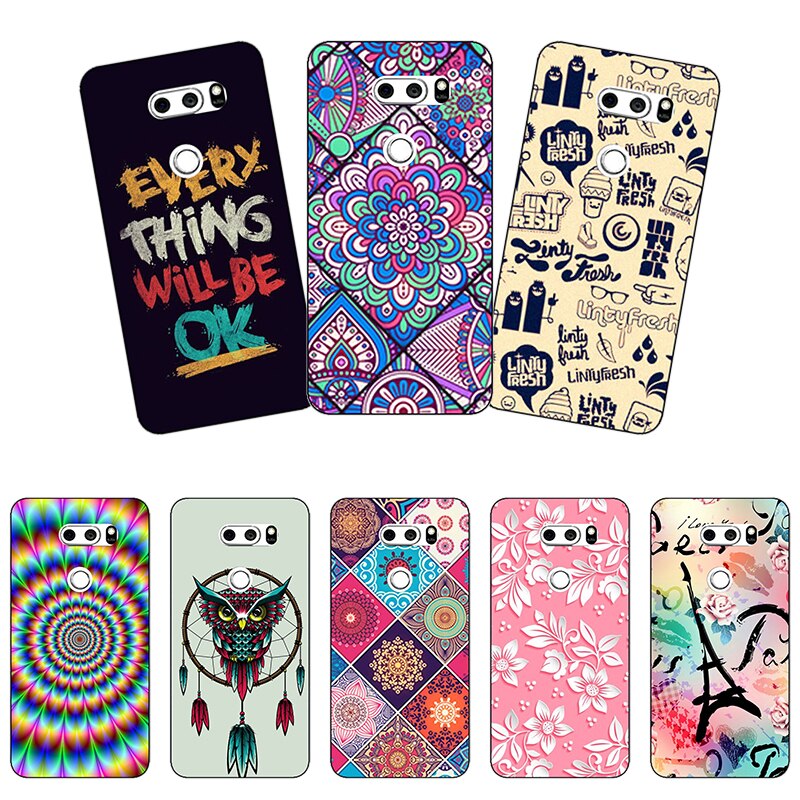 Soft tpu Silicone case For LG K50 6.26 inch Case Design Cartoon Rose ...