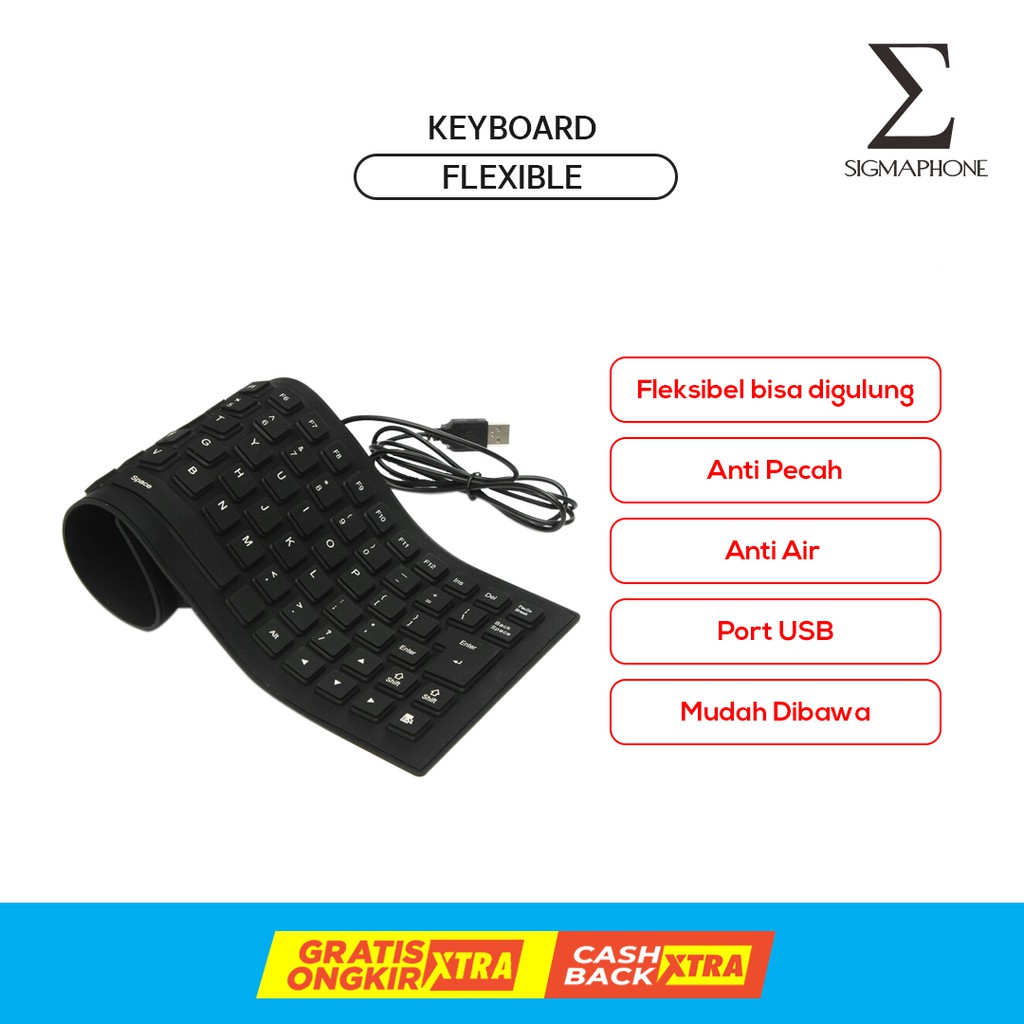 Flexible KEYBOARD USB CABLE WIRED PORTABLE EXTERNAL FOLDING KEYBOARD ...