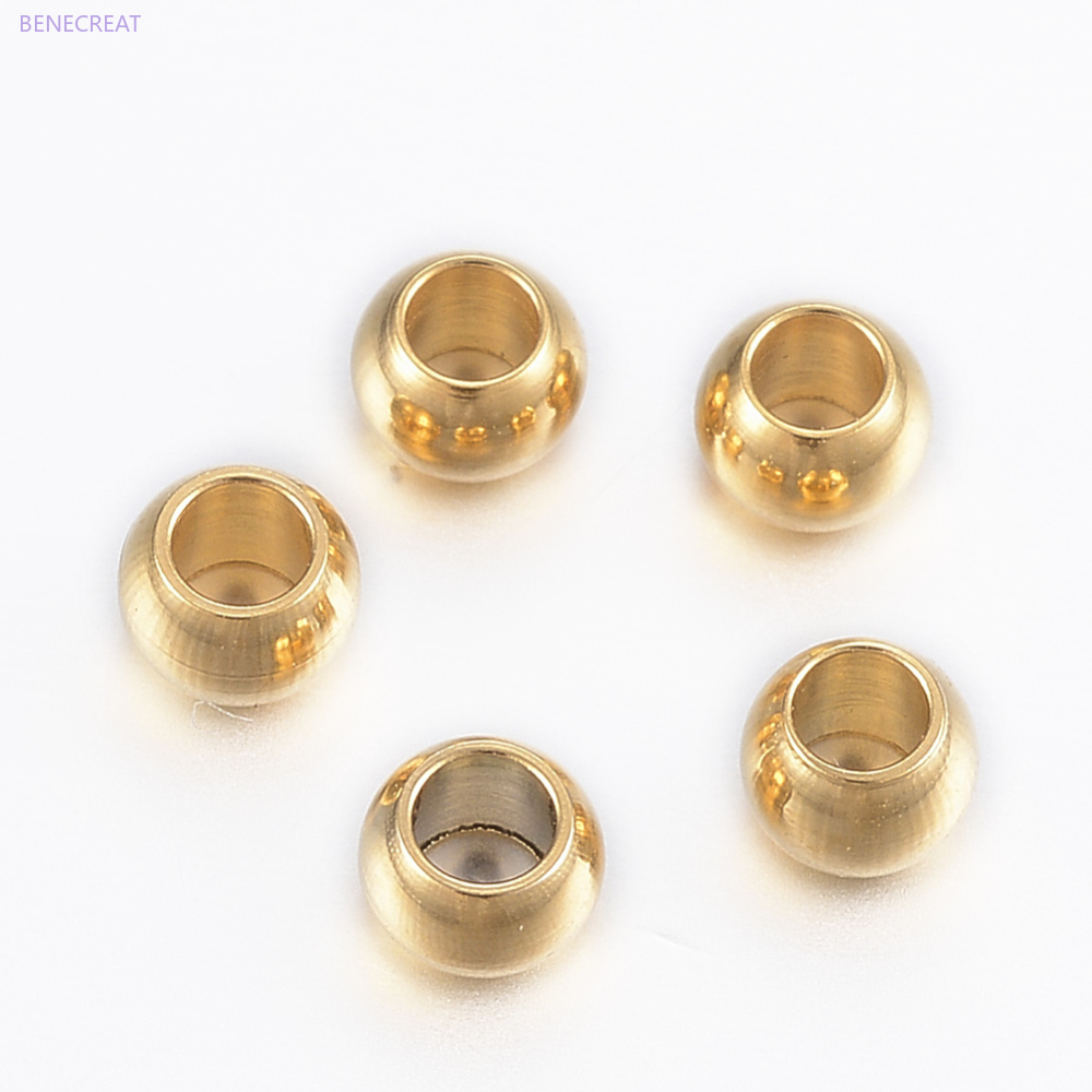 200pcs Ion Plating(IP) 304 Stainless Steel Beads Round Gold Plated ...