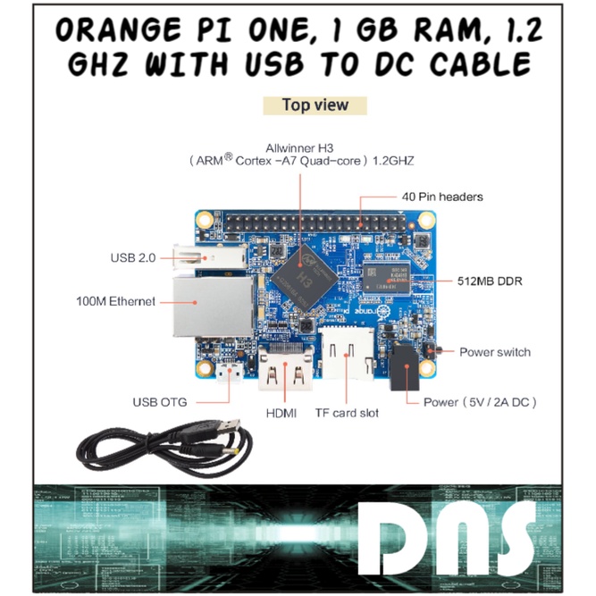Orange Pi One H3 1GB DDR Quad-core Mini Computer with USB to DC Cable ...