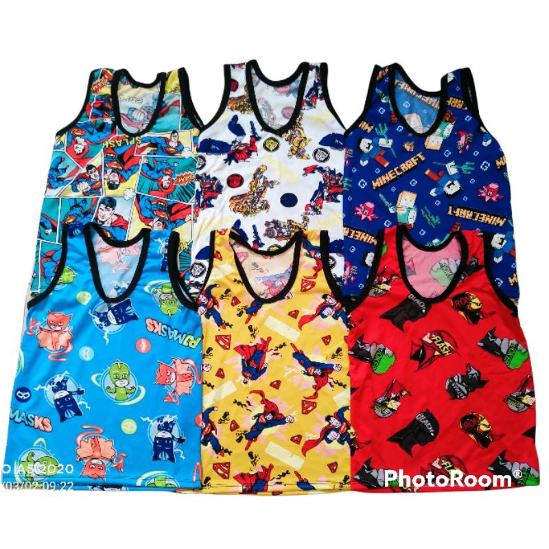 6 pcs SANDO for boy assorted 1-11 yrs old | Shopee Philippines