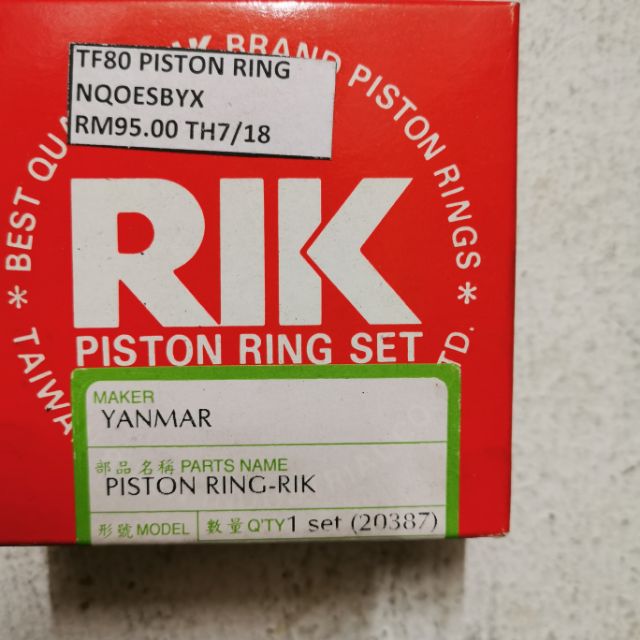 YANMAR TF 80 PISTON RING ( 80 MM) | Shopee Philippines
