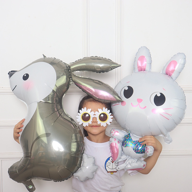 Cute cartoon foil rabbit cat balloon decoration children's toy rabbit ...