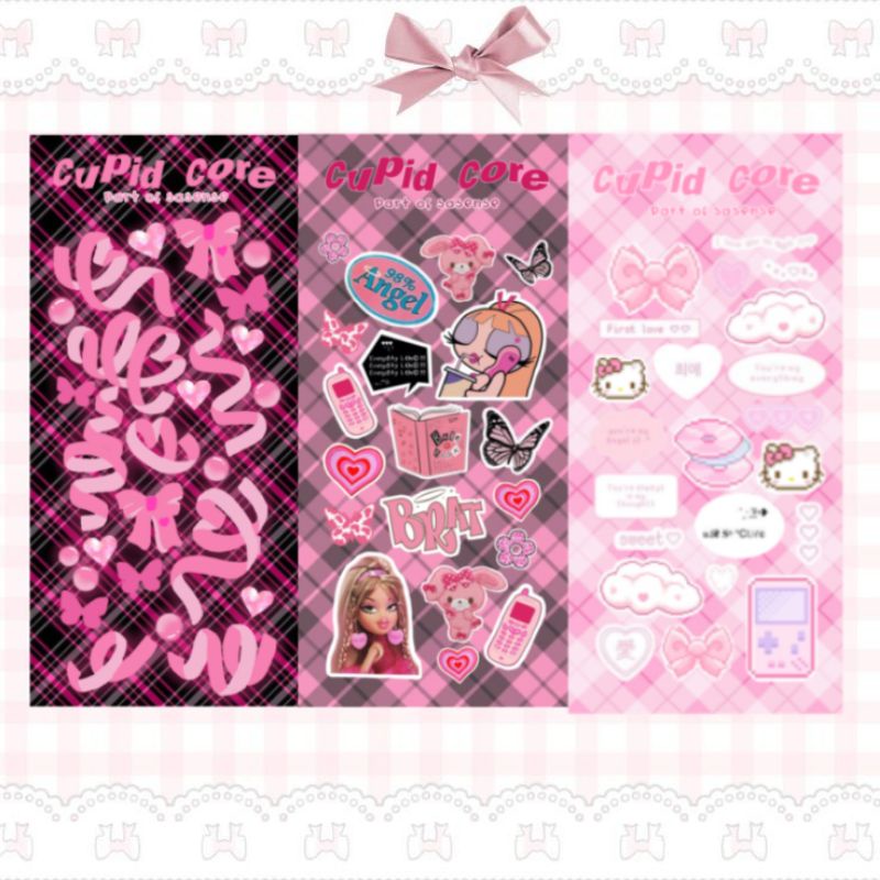 [cupid Core] sticker confetti text message aesthetic png black and pink ...