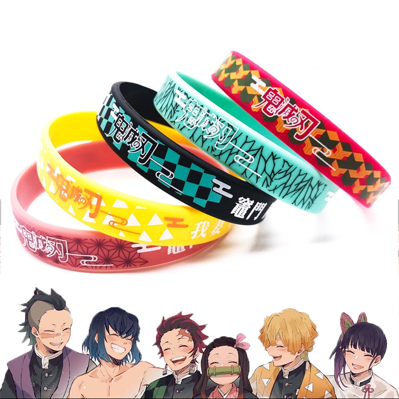 Anime Demon Slayer Wristband Kimetsu No Yaiba Silicone Bracelet Cosplay ...