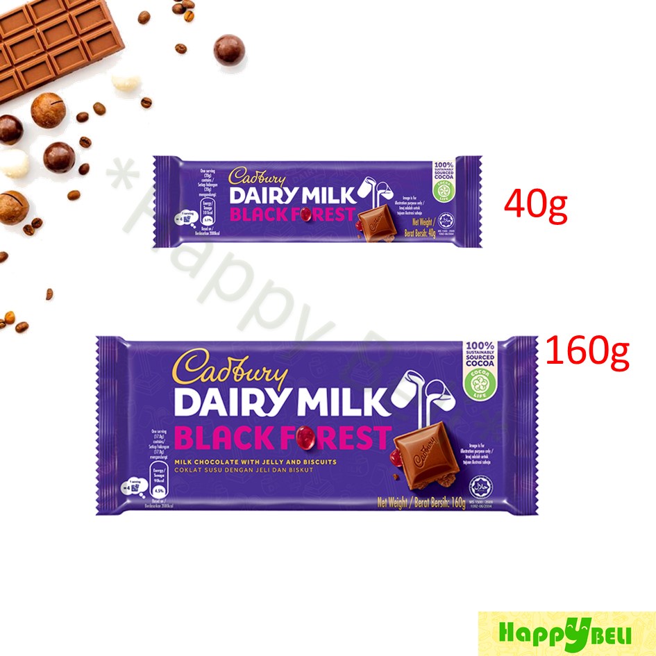 Cadbury Dairy Milk Black Forest (40g/160g) | Shopee Philippines