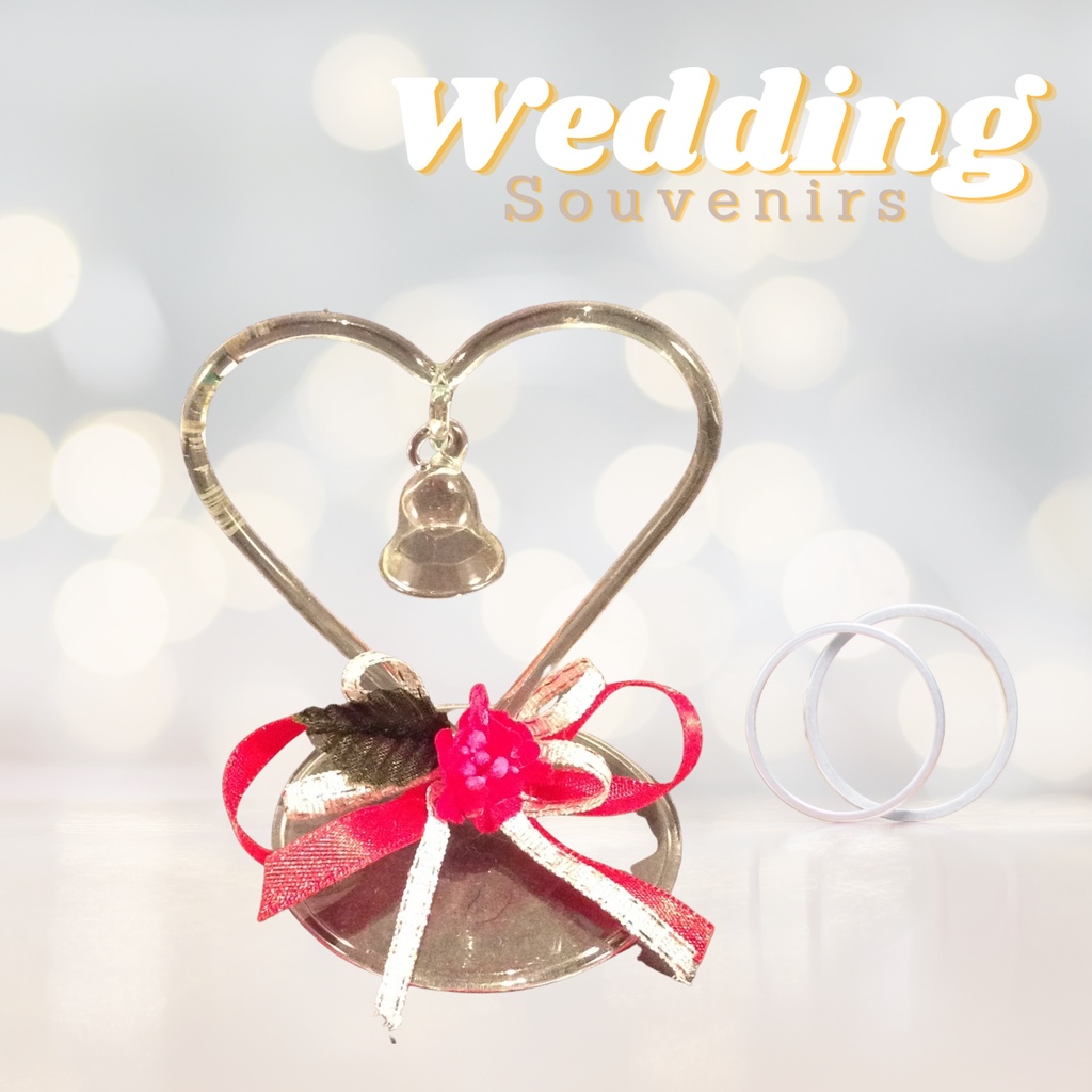 Glass Wedding Bell with Base Souvenir & Giveaways (Minimum of 20 pcs ...