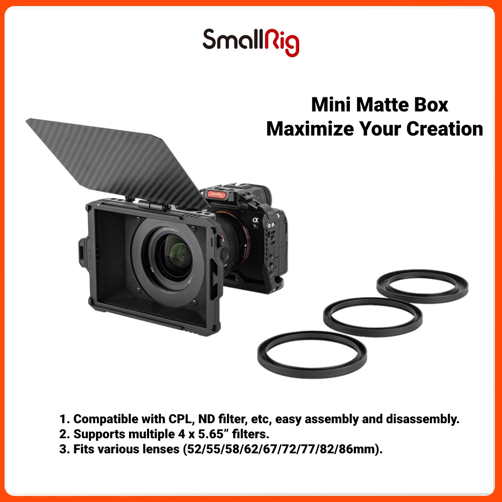 SmallRig Mini Matte Box for Mirrorless DSLR Cameras Compatible with ...
