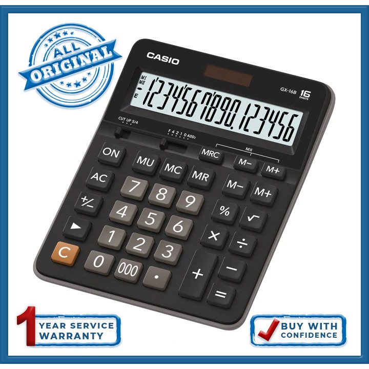 Casio Gx16b Desktop Calculator 16 Digits Free Alcohol Spray Bottle ...