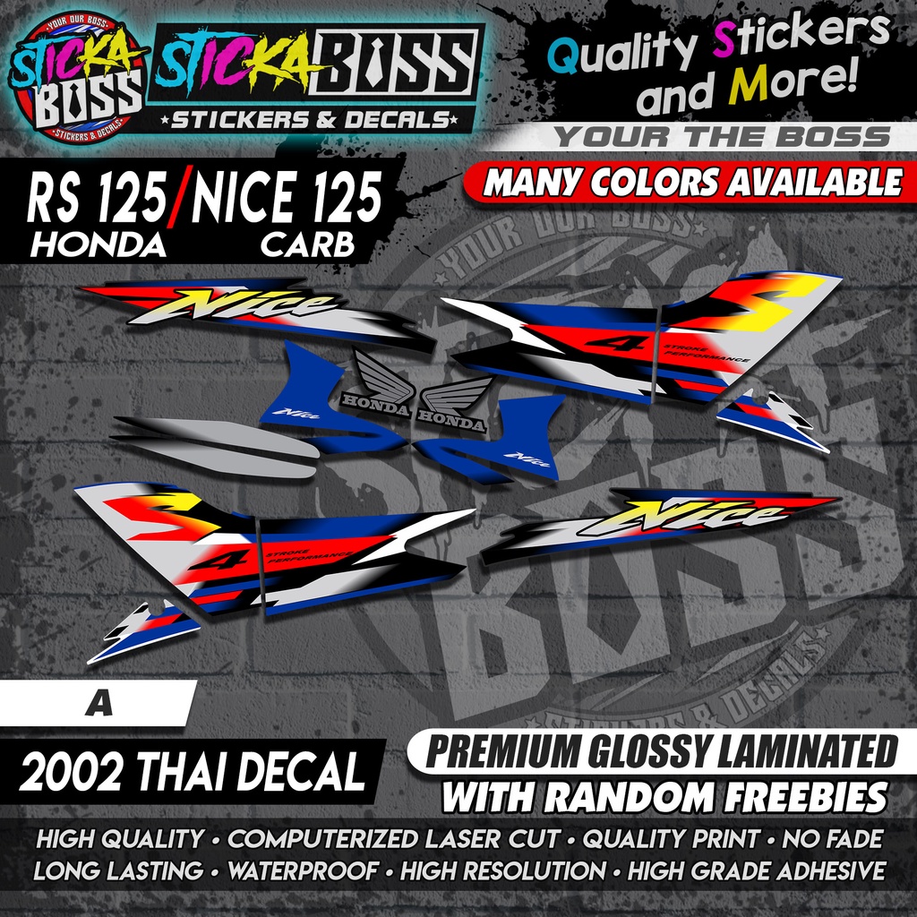 STICKER DECALS for RS 125 / NICE 125 (RS12520THDE) By STICKABOSS (SOFIE ...