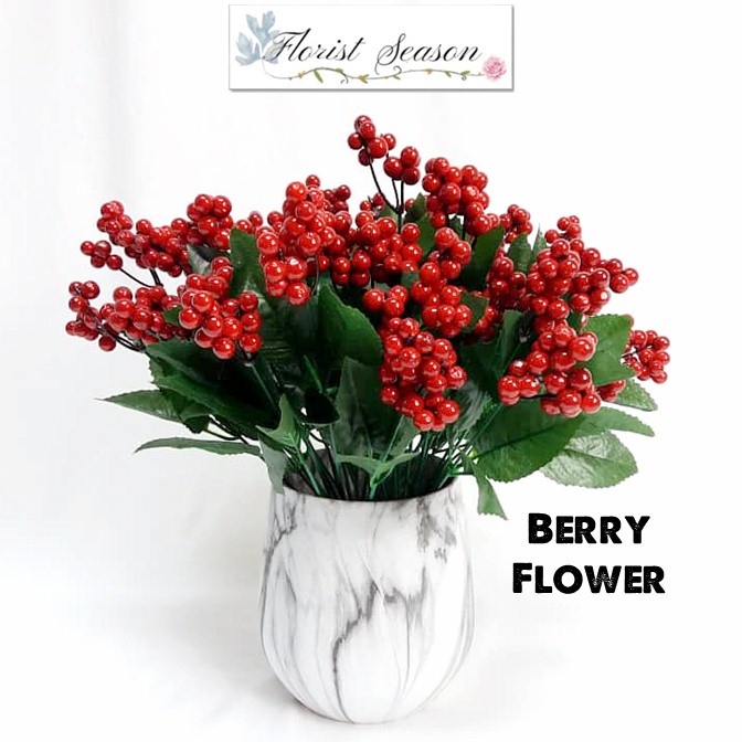 Artificial Red Berry / Mini Fruit / Flower Deco Bunga / Bunga Hiasan ...