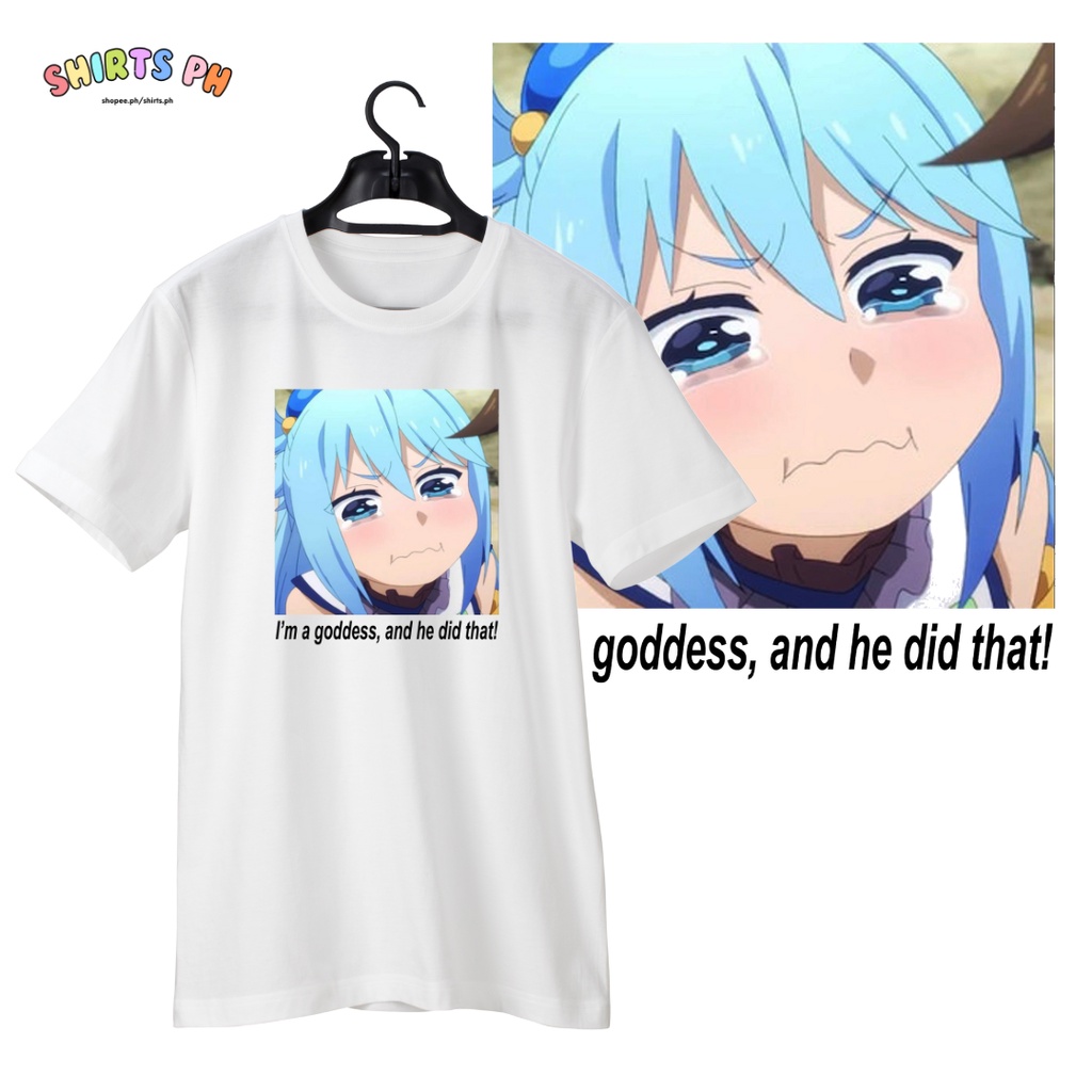 Konosuba Meme Aqua Cry Funny Anime Tshirt | Shirts.PH | Shopee Philippines