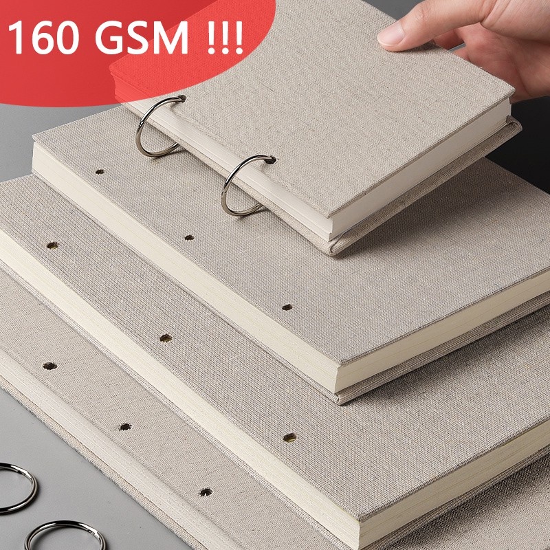Sketchbook 160 GSM Professional Spiral Sketchbook 16K/32K Refill Linen ...