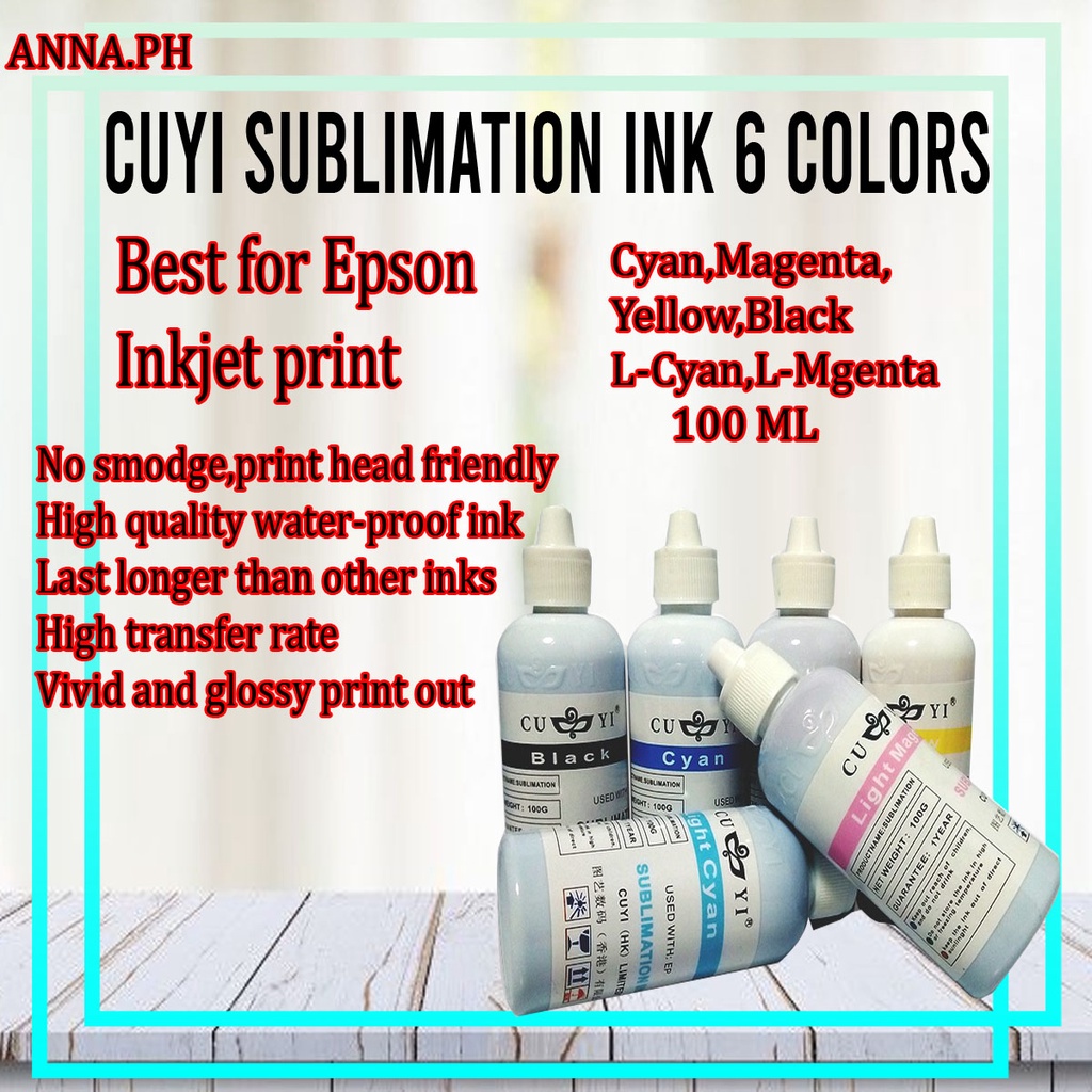 CUYI SUBLIMATION INK 100ML for epson printers (CMYK) | Shopee Philippines
