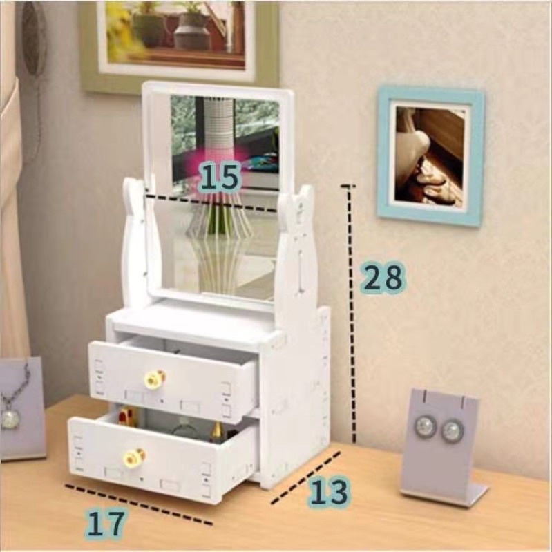 MINI VANITY MIRROR WITH 2 DRAWERS | Shopee Philippines