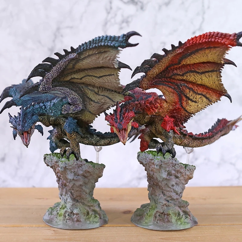 25cm Monster Hunter World Red Sliver Azure Rathalos Liolaeus Statue PVC ...