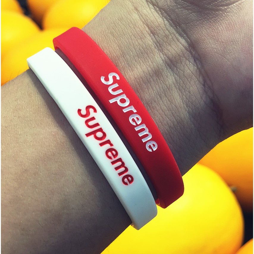Supreme sports rubber bracelet men and women couple silicone wristband ...