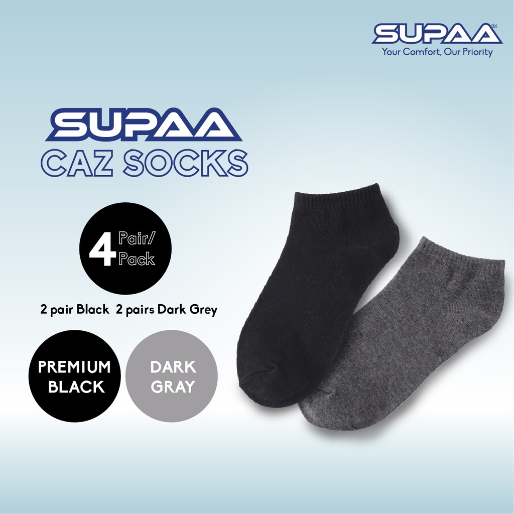 SUPAA CAZ Socks 4 pairs set (FREE SIZE) | Shopee Philippines