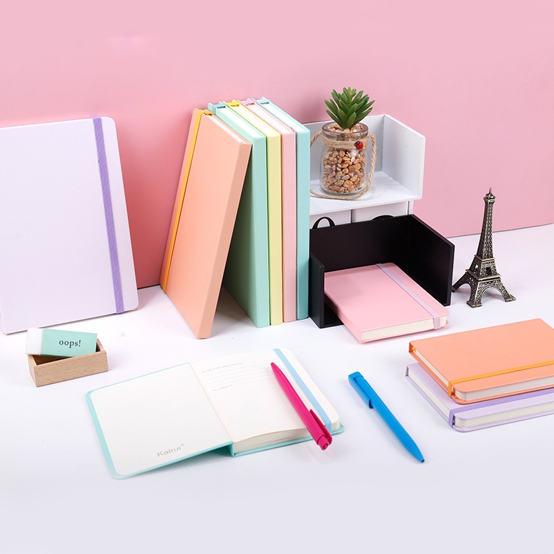 192 Pages A5 A6 A7 Hard Cover Ruled Notebook Basic Macaron Notepad ...