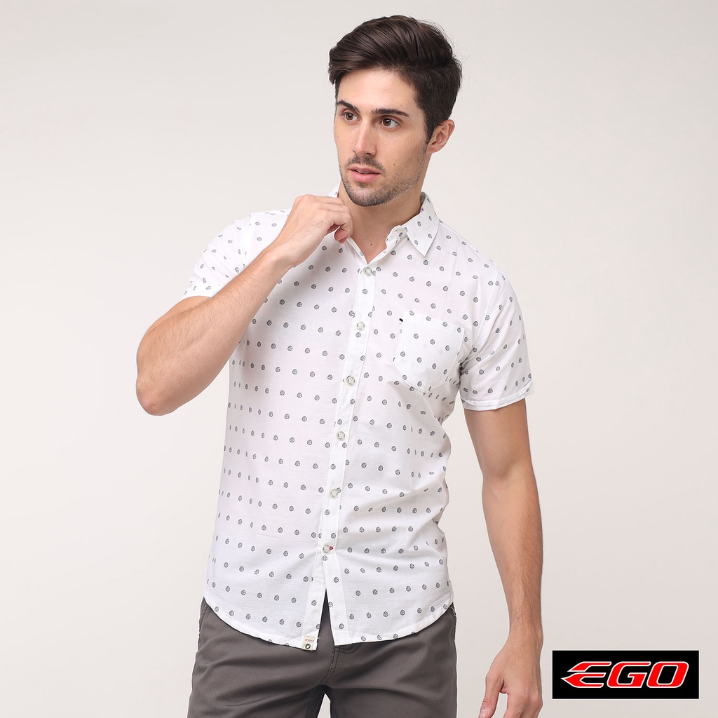 Ego Woven Polo Short Sleeves EMT04-0641 (White) | Shopee Philippines