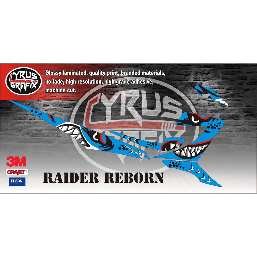 RAIDER REBORN SHARK DECALS | Shopee Philippines