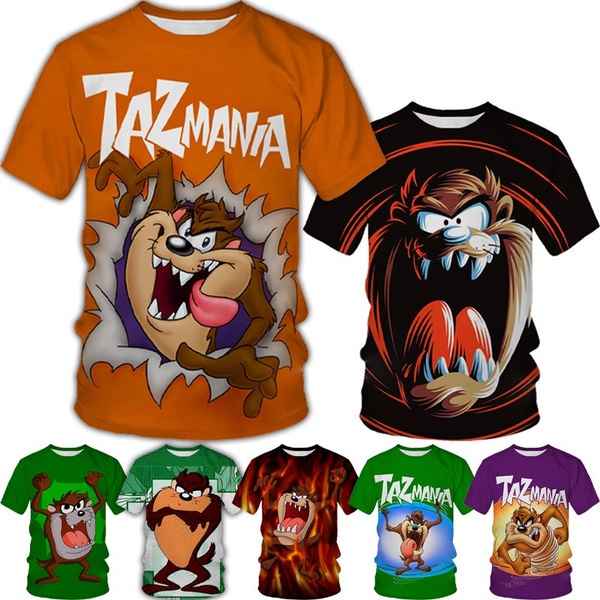 Looney Tunes Taz-Mania 3D Printing T-shirt Tazmanian Devil Full ...