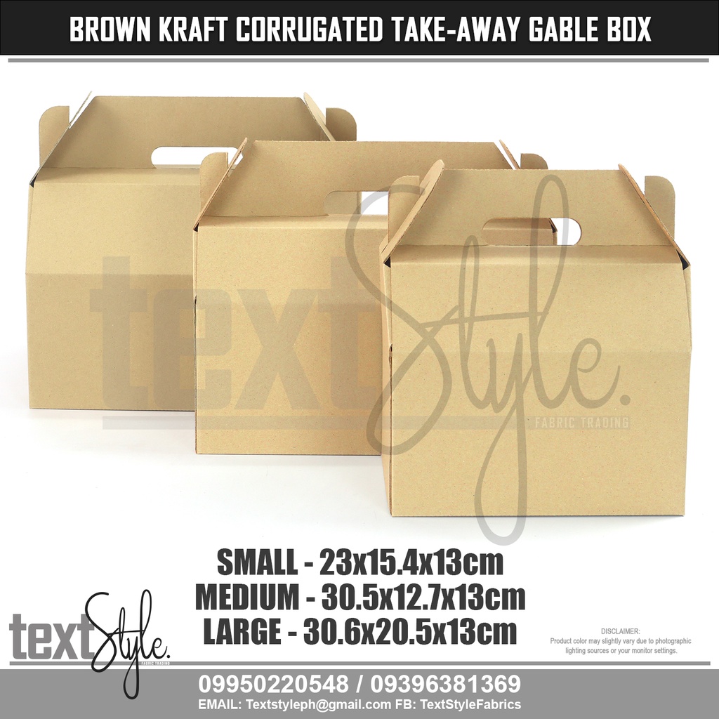 Textstyle Corrugated Gable Box Take Away Box Take Out Box Lechon Box ...