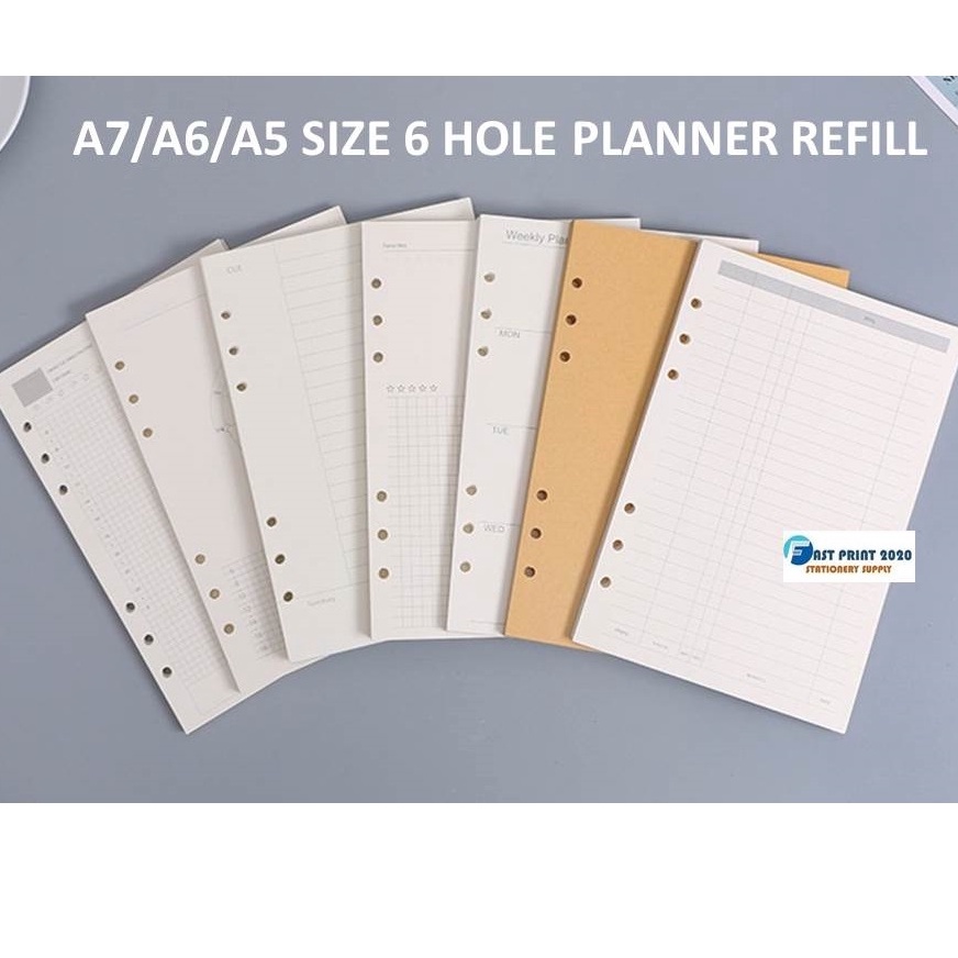 6 Holes Binder Planner Cover Bullet Journal A5/A6 PVC Notebook / refill ...