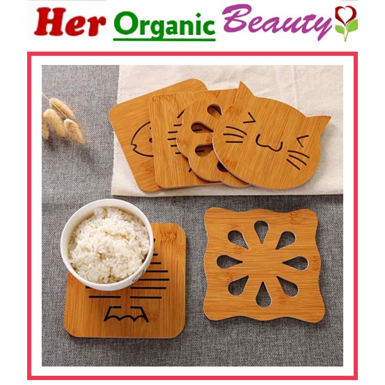Wooden Hot Pad w/ Design for Kitchenwares, etc Heat Kitchen | Shopee ...