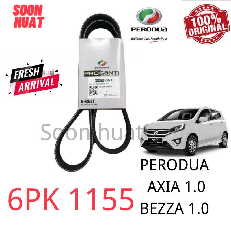 100 PERODUA AXIA & BEZZA 1.0 PRO GANTI GENIUNE FAN BELT/ V-BELT 9004A ...