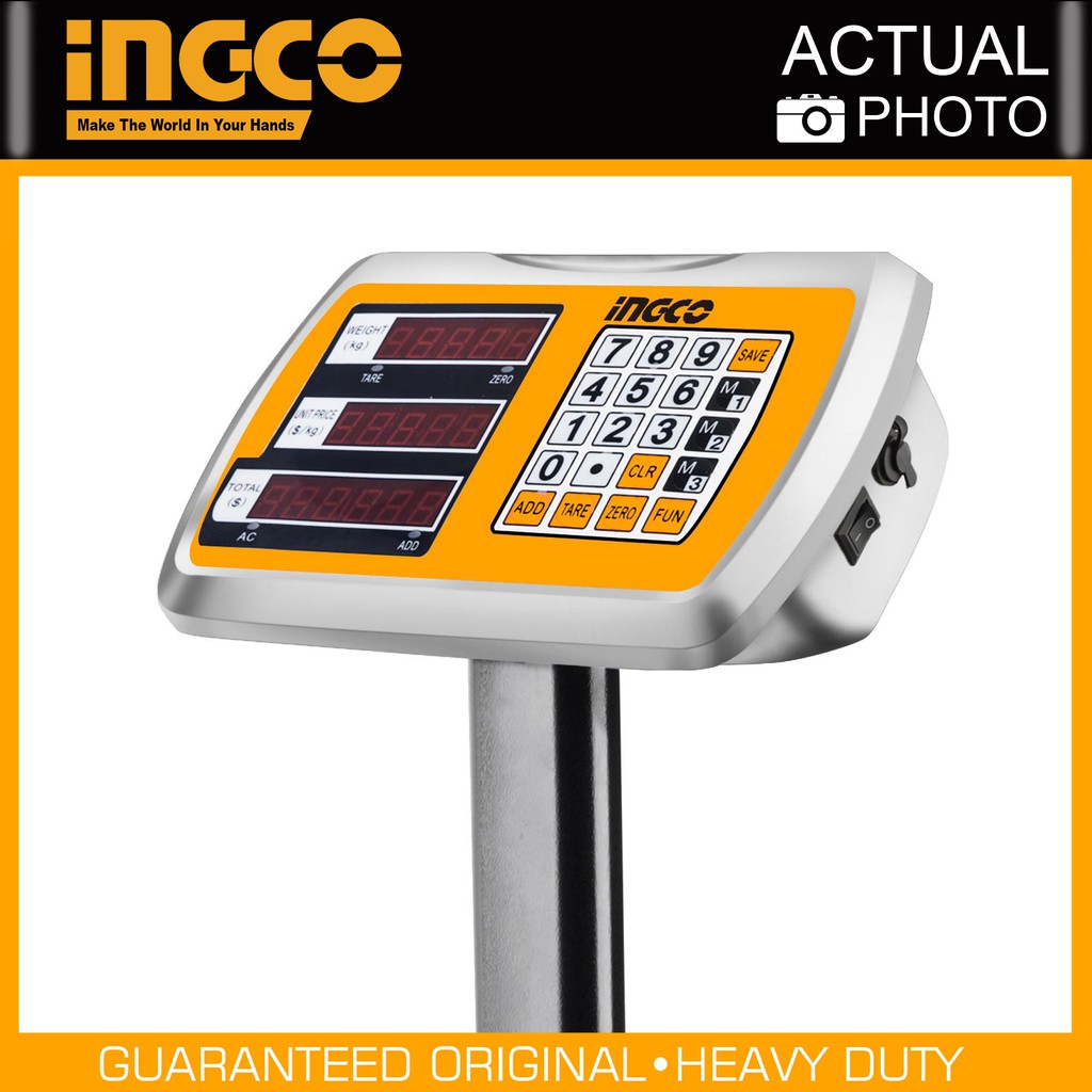 Ingco HESA33003 300kg Industrial Electronic Weighing Scale 400x500mm ...
