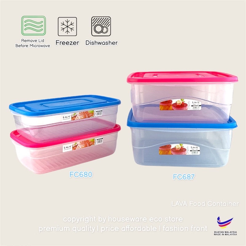 LAVA Plastic Food Storage Container Lunch Box BPA FREE / Bekas Makanan ...