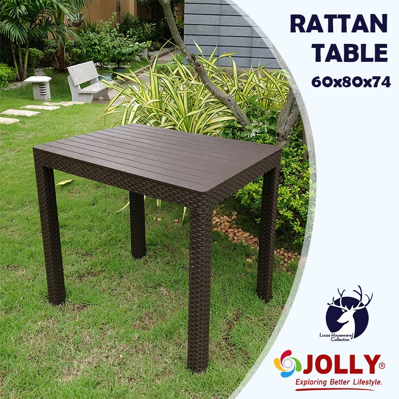 RATTAN WEAVED PLASTIC TABLE SQUARE & RECTANGLE BED SIDE TABLE / STUDY ...