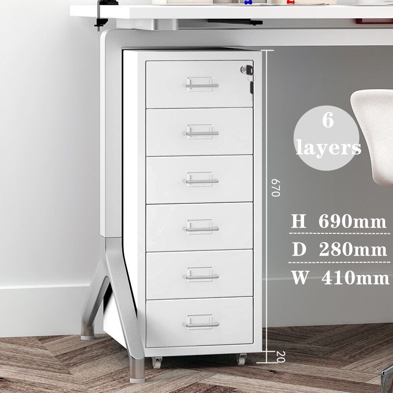 3/5/6 Layer Metal Drawer Storage Home Office Lock Drawer File Cabinet ...