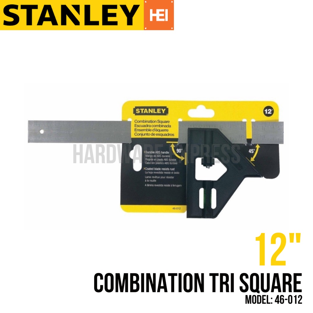 STANLEY COMBINATION TRI SQUARE 12"(46-012) | Shopee Philippines