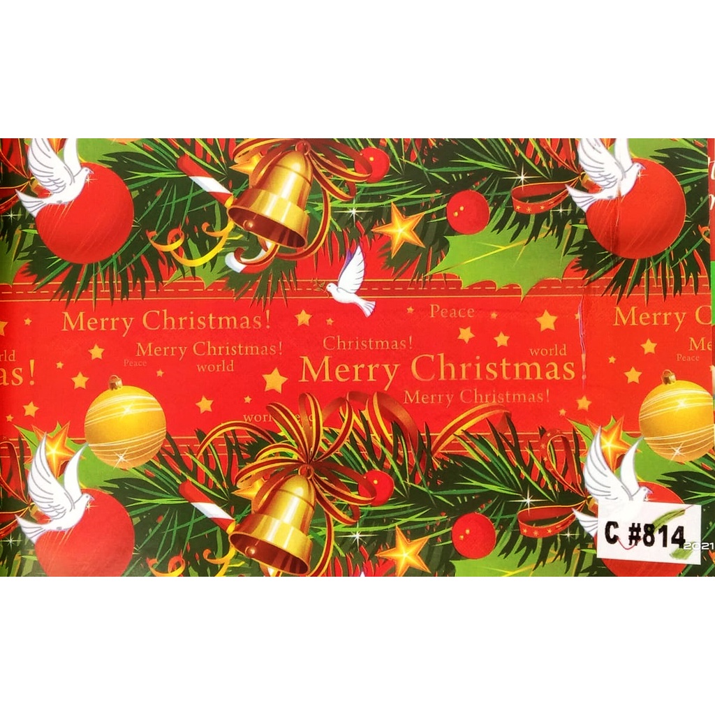 50 Sheets Glossy Thick Christmas Gift Wrap Paper (Size 25 x 19 Inches ...