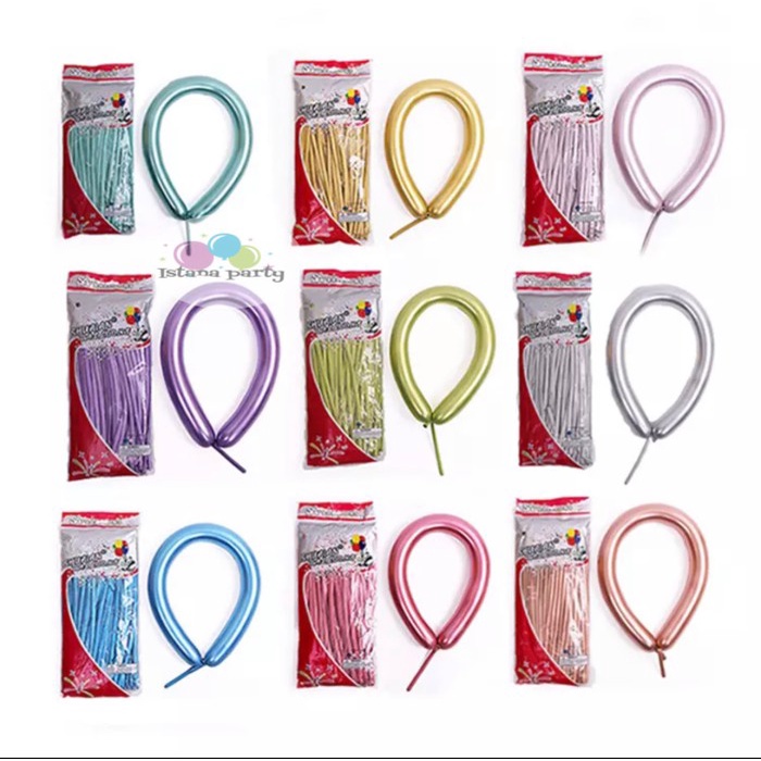 Twist latex balloons / chrome nipples chrome worm balloons | Shopee ...