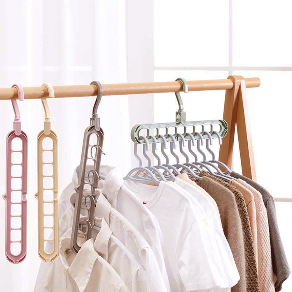 Multi-purpose Clothes Hanger 9 Holes Space Saving Hangers | Shopee ...