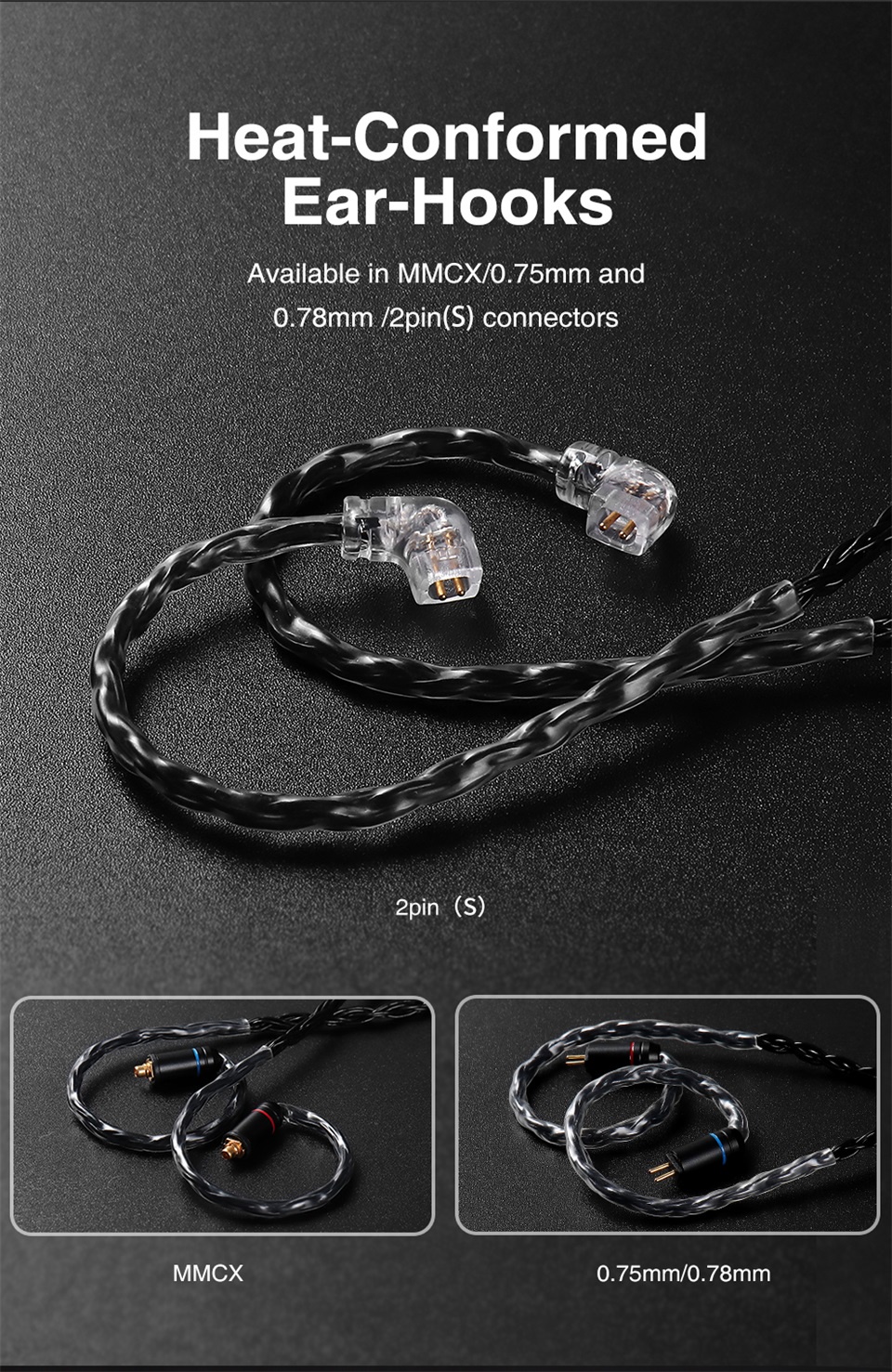 TRN T2 PRO 16 Core Silver Plated HIFI Upgrade Cable 3.5/2.5/4.4mm Plug MMCX/2Pin For TRN KZ CCA ...