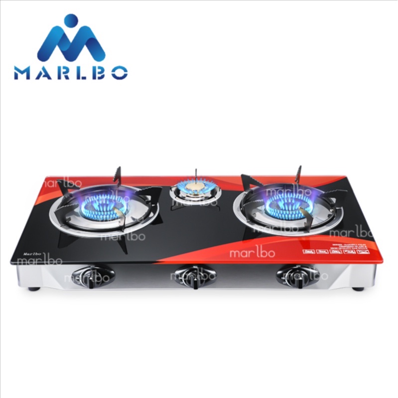Gas stove desktop three stove tempered glass gas stove fierce fire ...