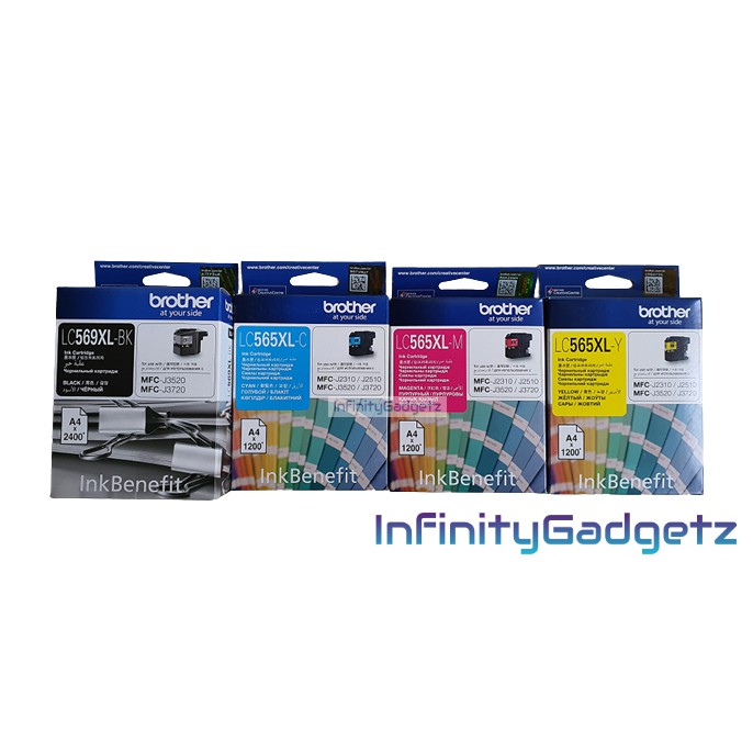Genuine Brother LC569XL and LC565XL Ink Cartridge for MFC-J3520 J3720 ...