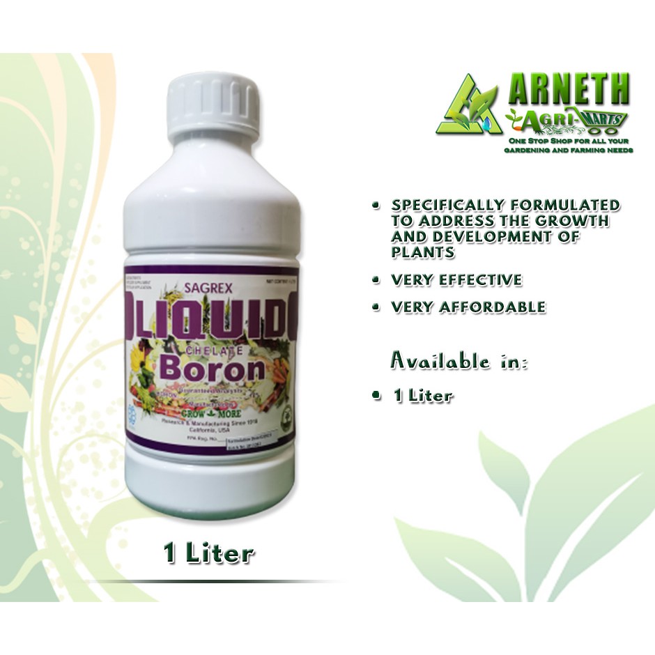 GROW MORE SAGREX LIQUID CHELATE BORON (1 LITER) | Shopee Philippines