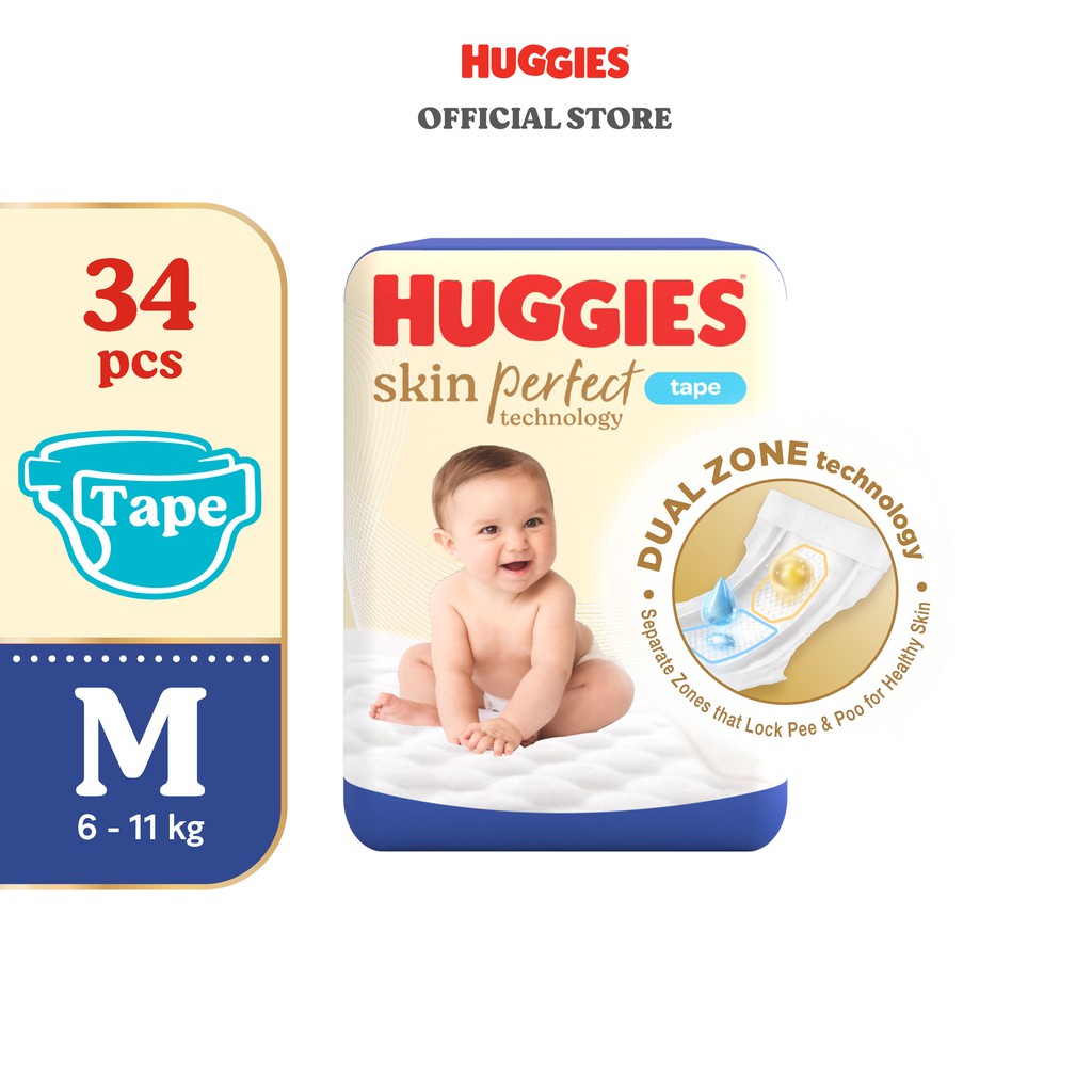 Huggies Skin Perfect Diaper - Medium 34 pcs | Shopee Philippines