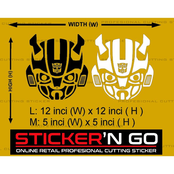 STICKER CUTTING CUSTOM BUMBLEBEE TRANSFORMER DESIGN | Shopee Philippines